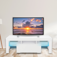 Bonzy Home Modern 70 Inch TV Stand with LED Light, High Glossy Media ...