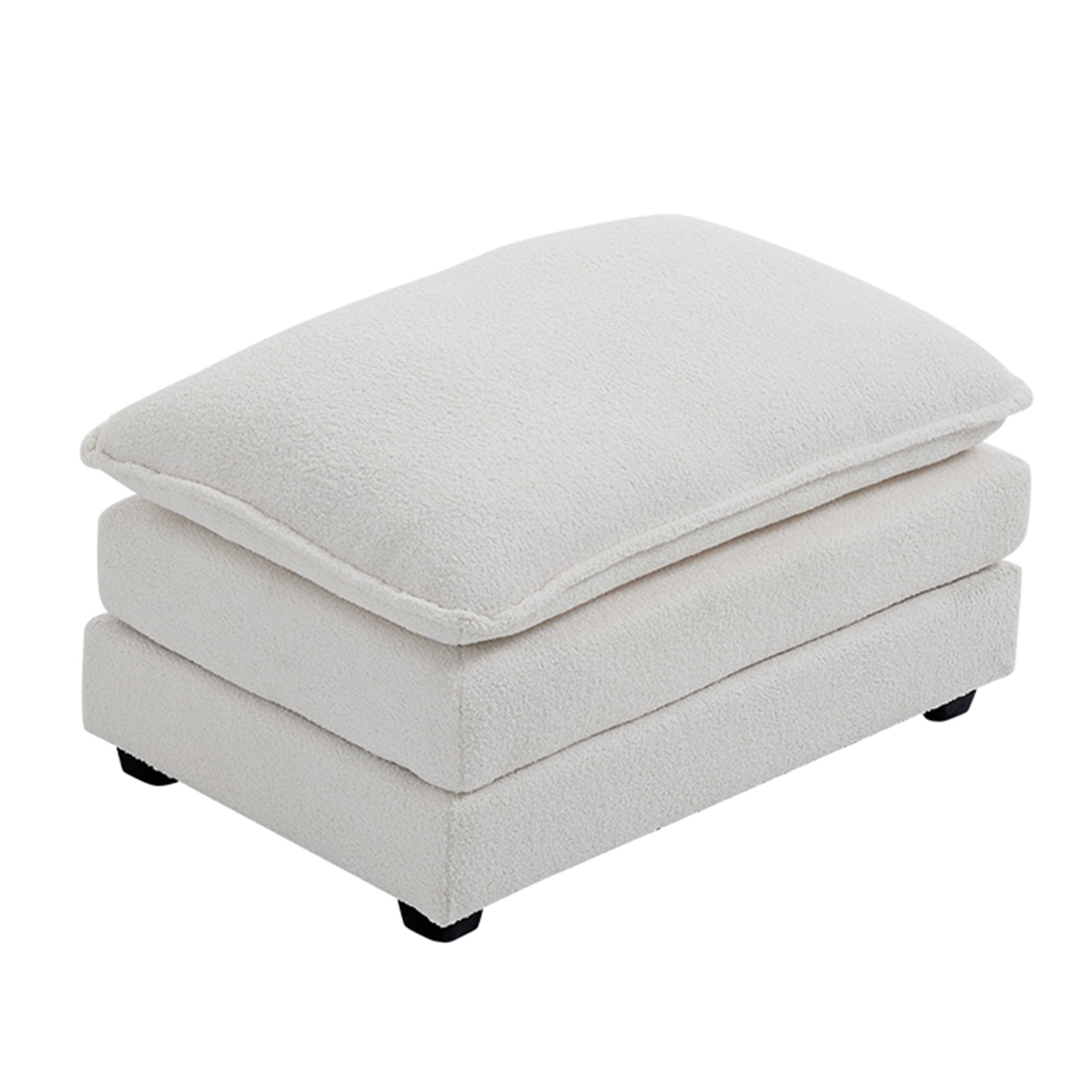 Zimtown Ottoman for Convertible Teddy Velvet Fabric Sofa Set Living ...