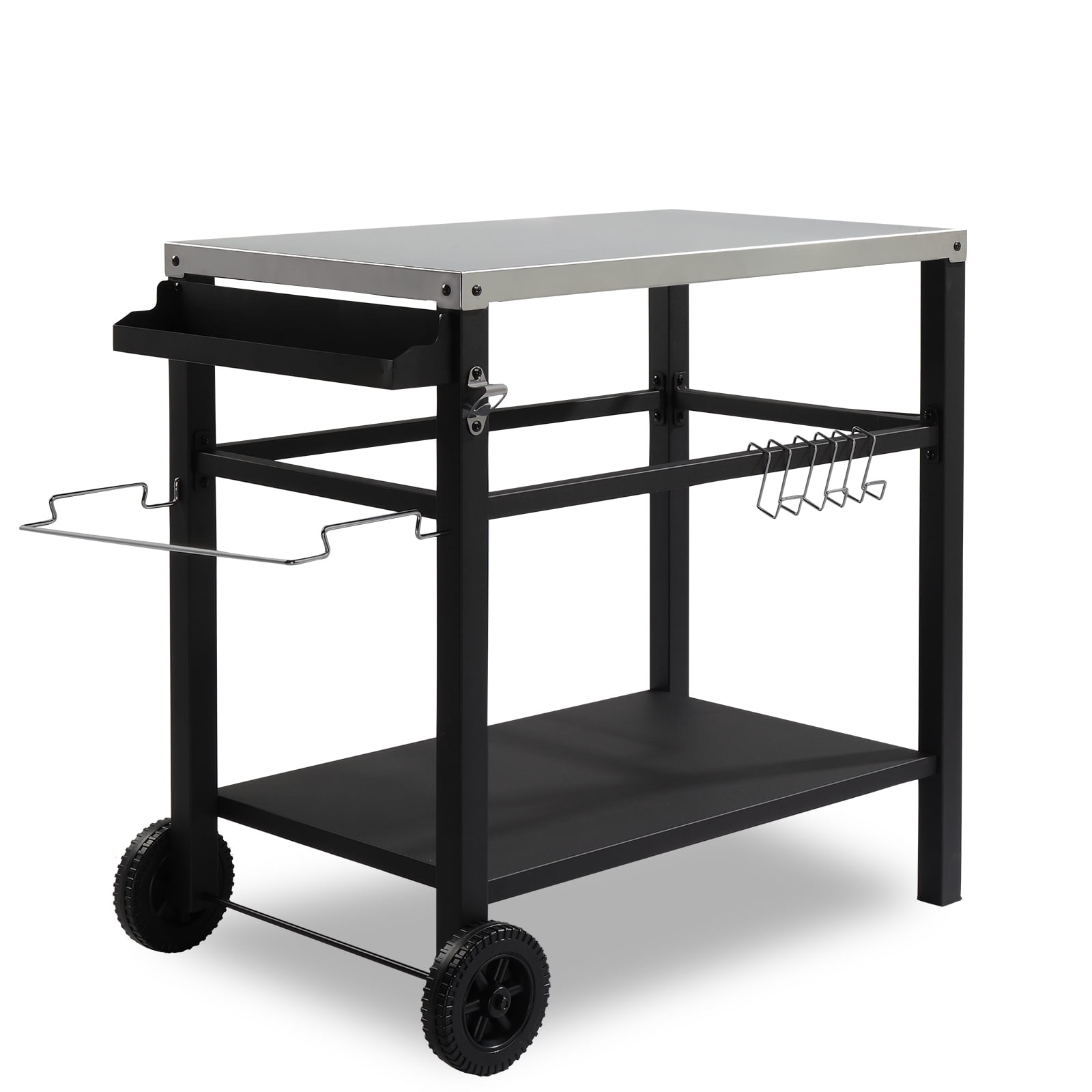 Zimtown Stainless Steel Serving Grill Table, Outdoor Rolling Grill Cart ...
