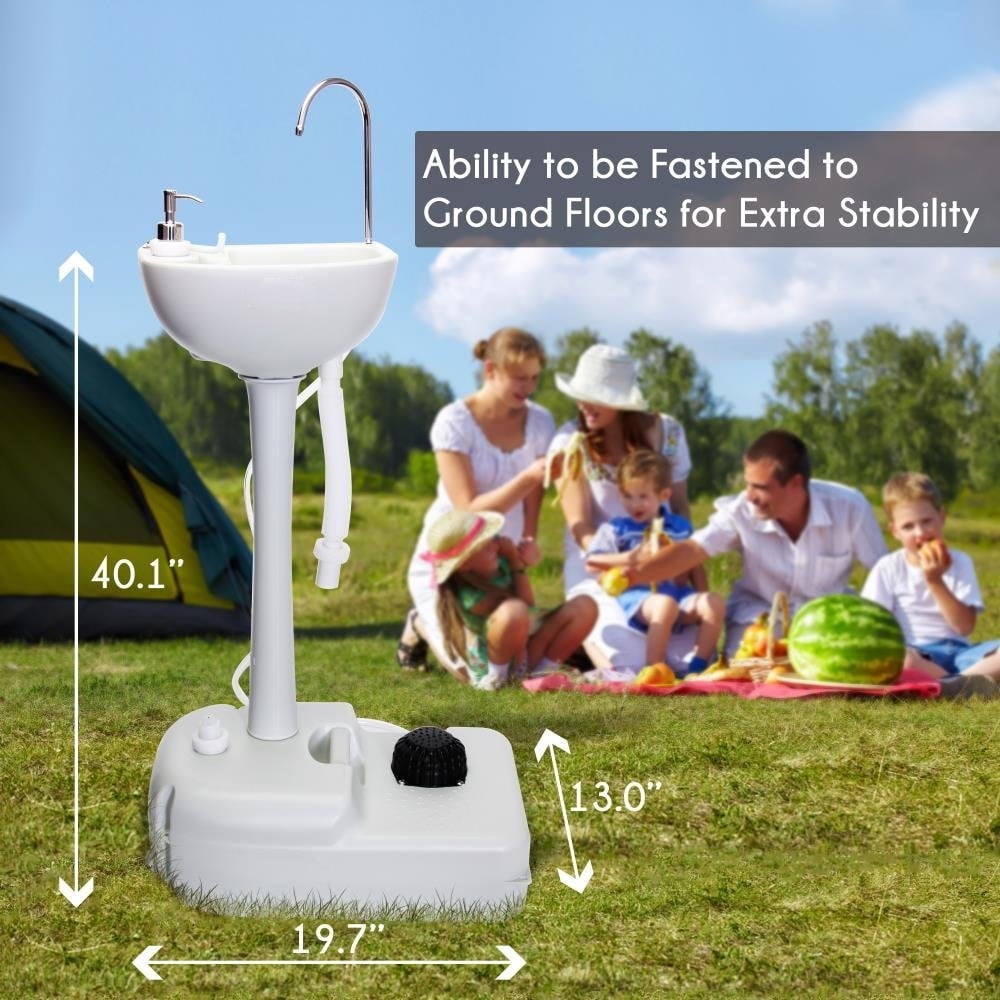 Zimtown Portable Outdoor Sink, 19L Tank, Hand Wash Station with Pump ...