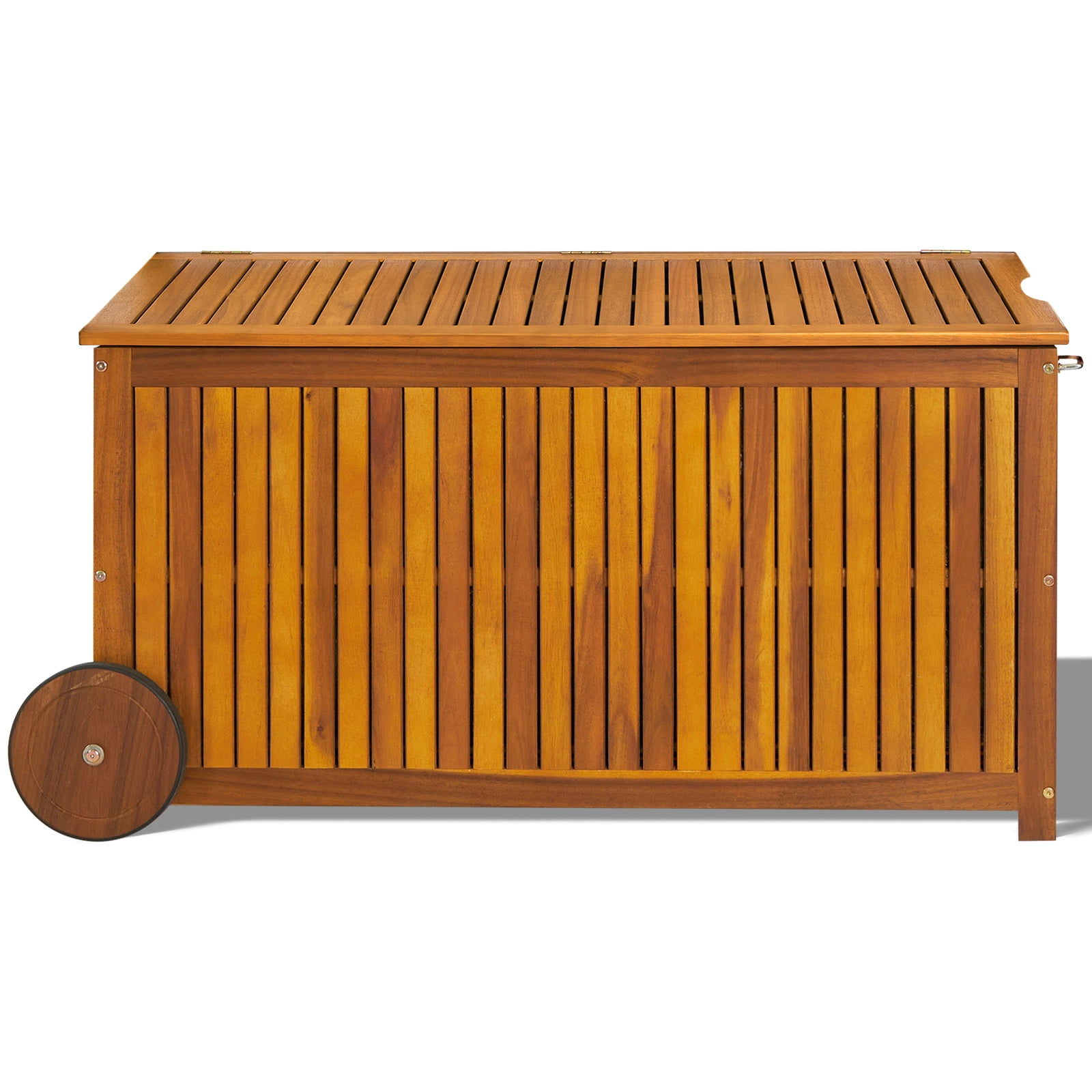Zimtown Outdoor 57 Spacious Storage Gallon Acacia Wooden Deck Box with ...