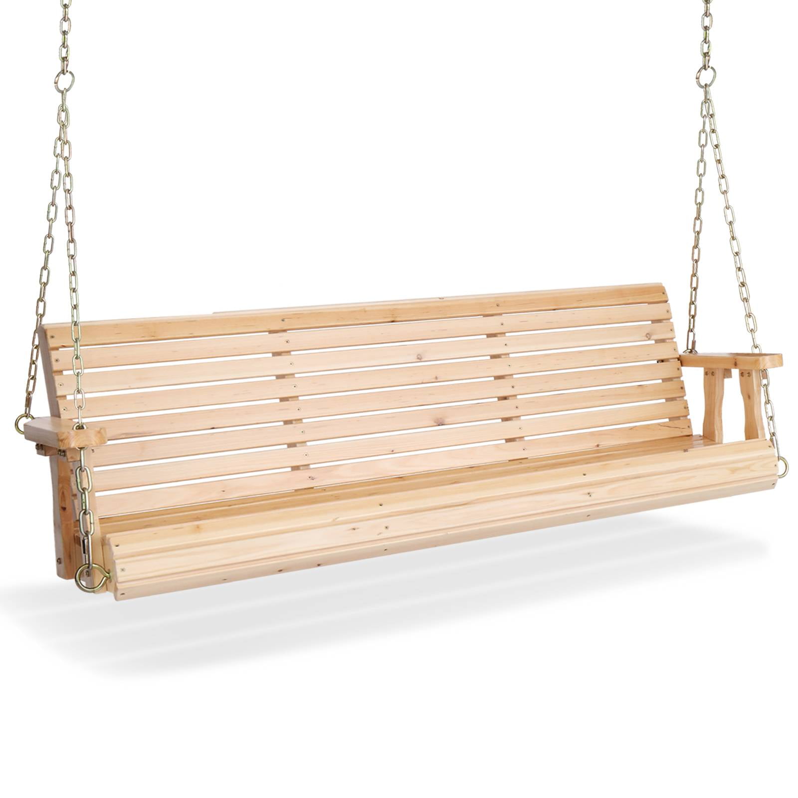 Zimtown Patio Wooden Porch Swing, 5 FT, Heavy Duty 880lbs, Outdoor ...