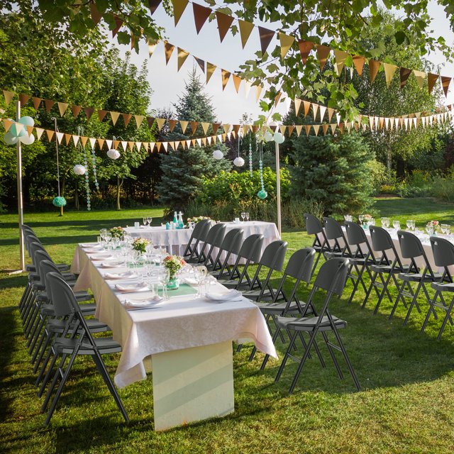 Zimtown Plastic Folding Chair, 2 PCS Folding Chairs for Events, 350 LBS ...