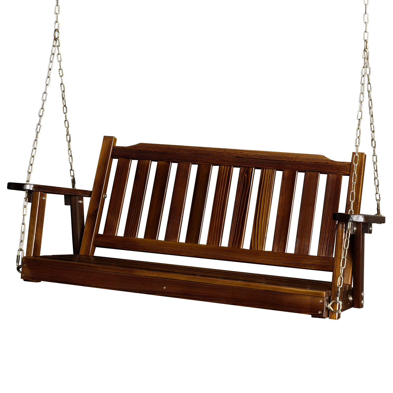 Zimtown Porch Swing 2 Person Fir Wood Swing Chair with Chain ...