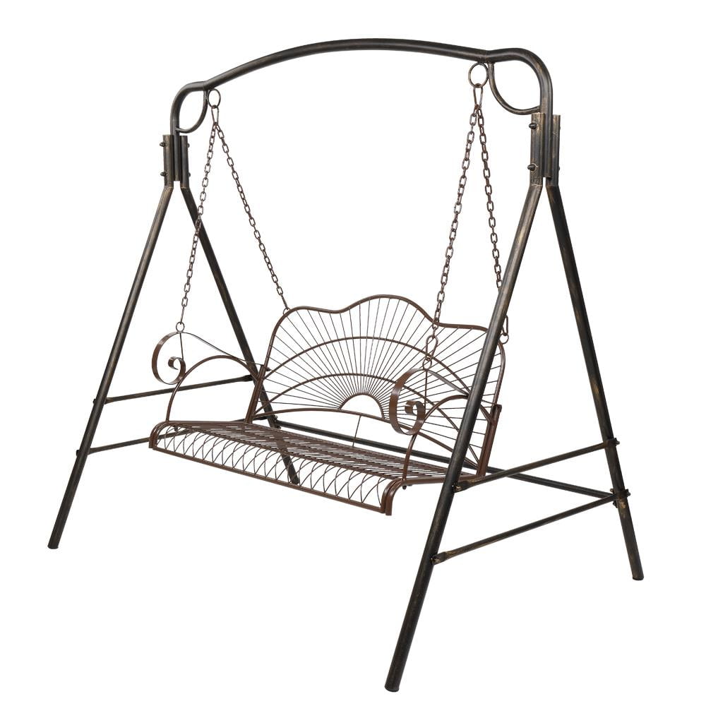 Zimtown 2-Person Heavy Duty Garden Porch Swing Chair, Outdoor Metal ...