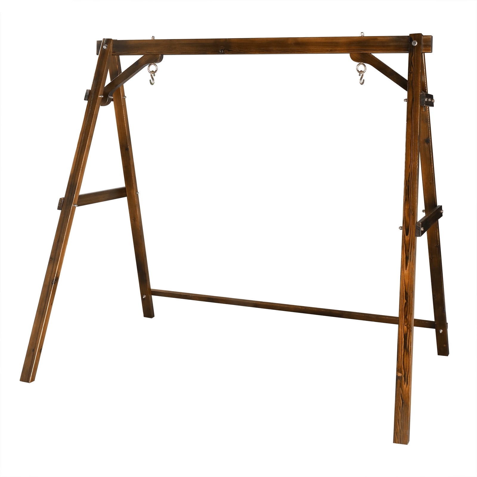 Zimtown A-Frame 4FT Porch Swing Stand, Wooden Carbonized, 600lbs ...