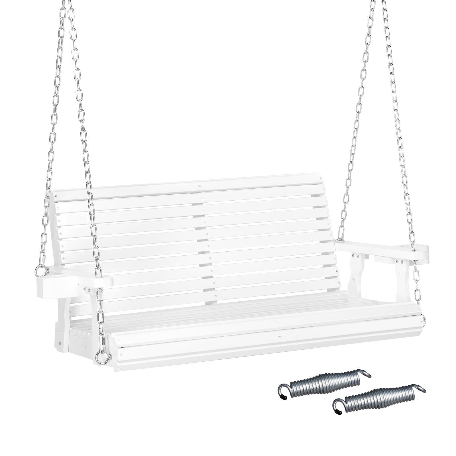Zimtown Porch Swing with Cup Holder and Chains,Hanging Chair Outdoor ...