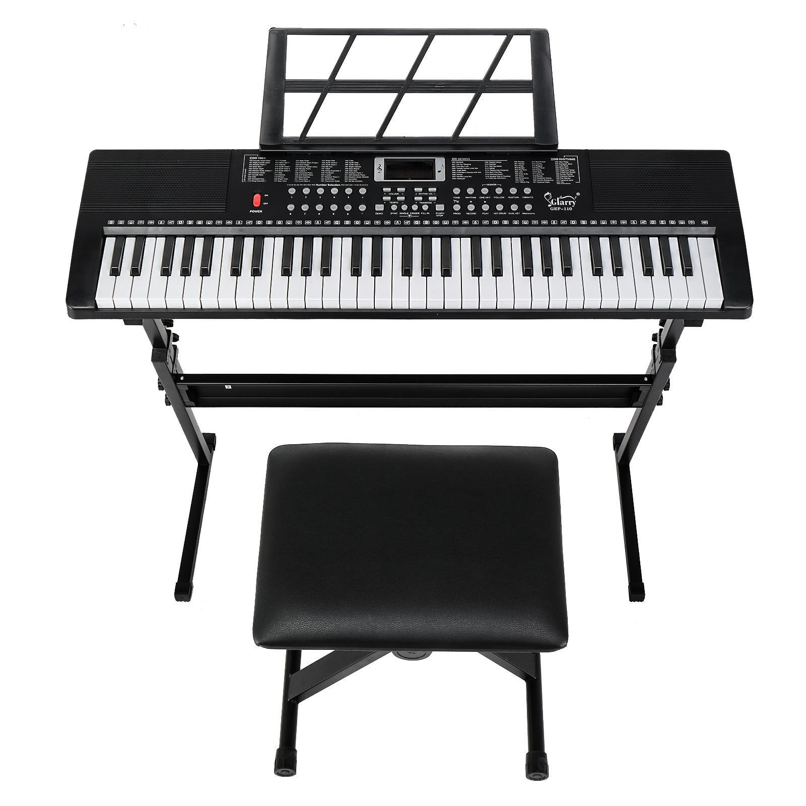 Zimtown Full-Size Portable Electric 61 Keyboard Piano Set, Adults Music ...