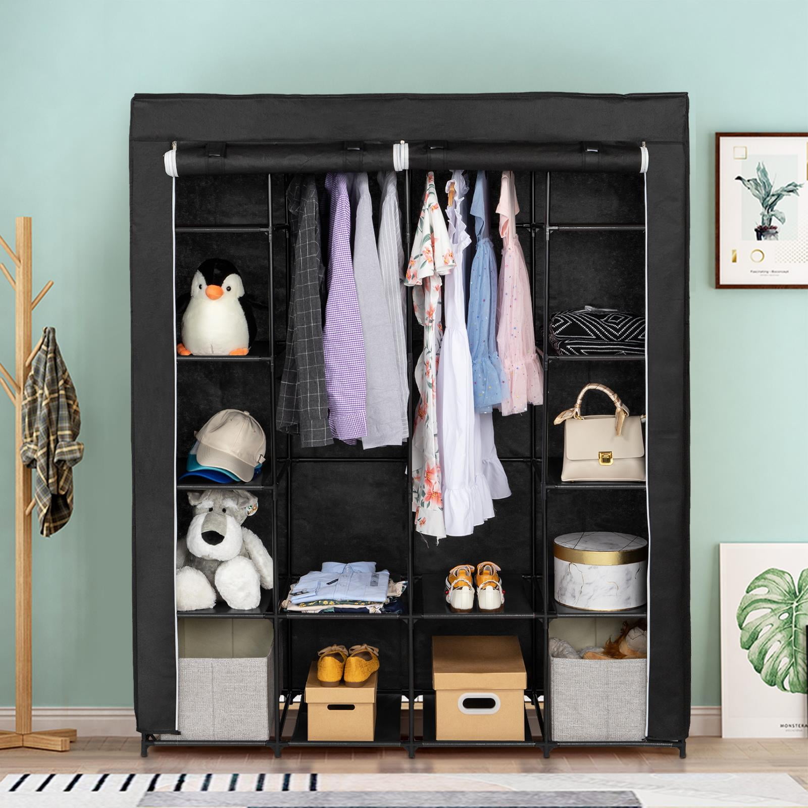 Zimtown Portable Clothes Closet Non-Woven Fabrics Storage Organizer ...