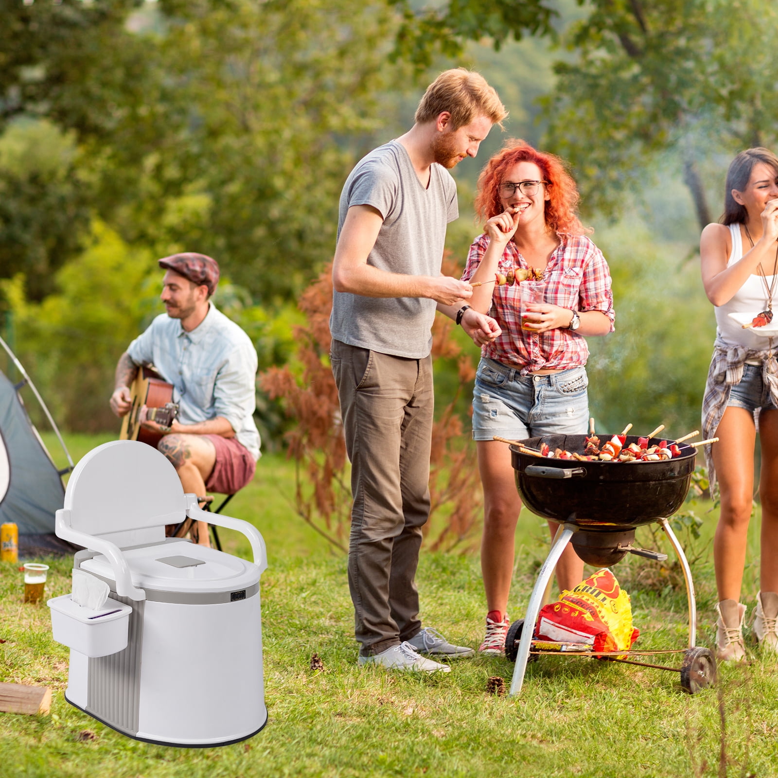 Zimtown Portable Camping Toilet for Adults, Lightweight Backpacking ...