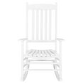 Zimtown Oversized Wooden Rocking Chair, Solid Wood Frame, White, Indoor ...