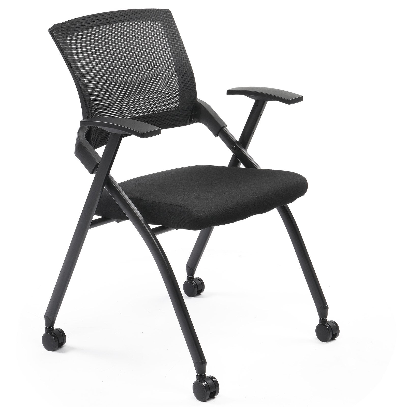 Zimtown Stackable Conference Room Chairs with Wheels and Paddle Folding ...