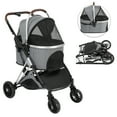 Zimtown Pet Stroller, 2-in-1 Detachable Carrier, Foldable Design, Mesh Windows, Safety Buckle ...