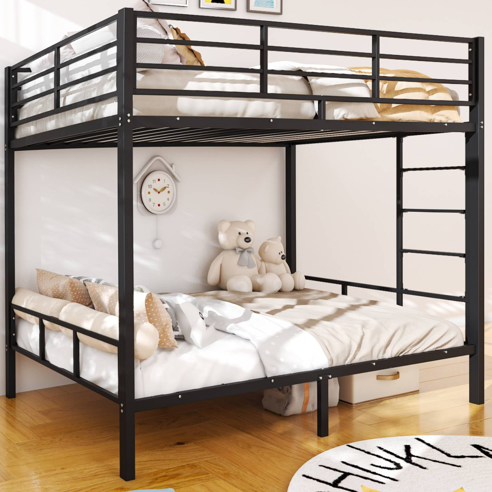 Zimtown Twin over Twin Steel Bunk Beds Frame,14.8" Height Guardrail ...