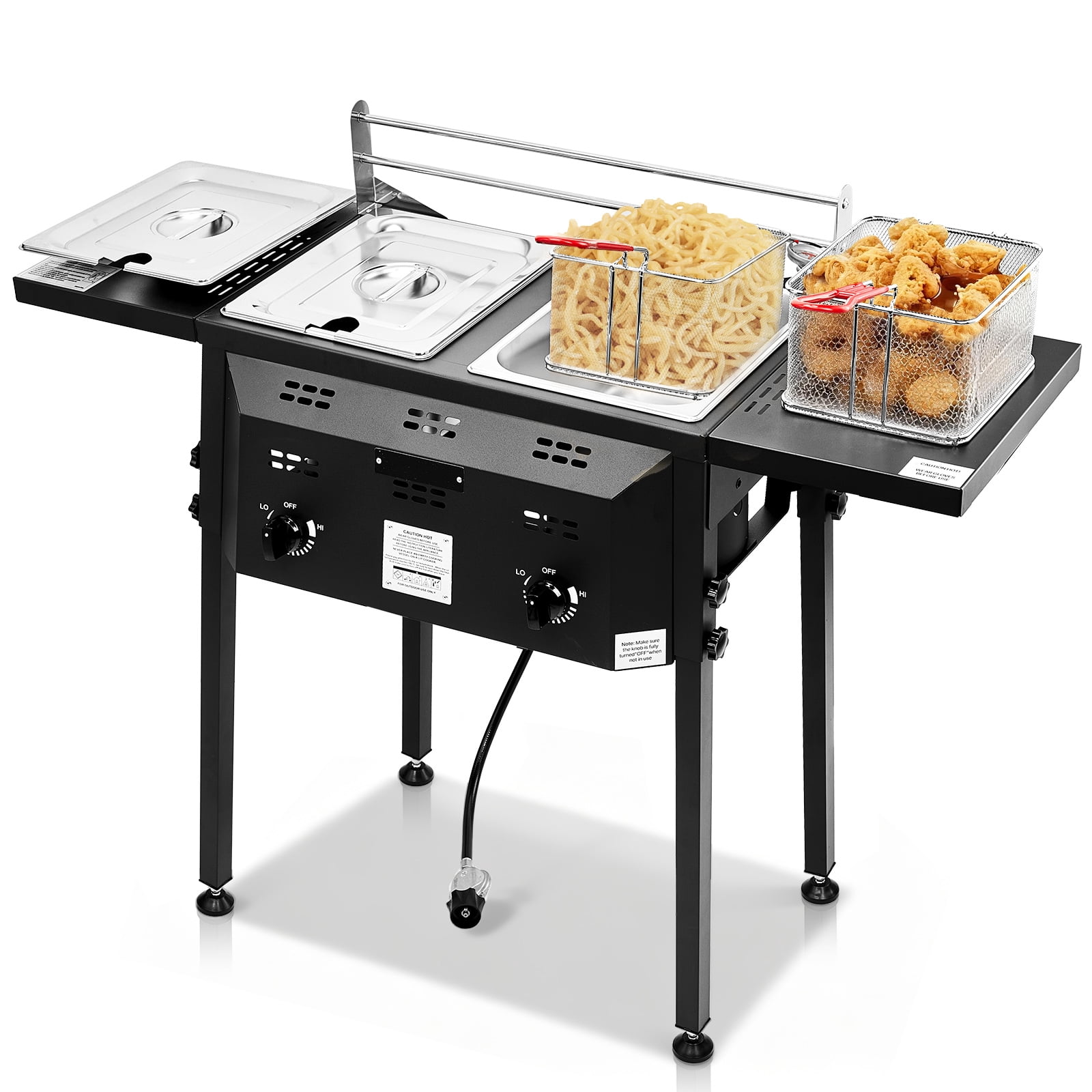 Zimtown Two Tank Outdoor Propane Deep Fryer, Double Burners Fry Fish ...