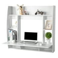 Zimtown Small Space Wall Mounted Computer Desk with Attached Overhead ...