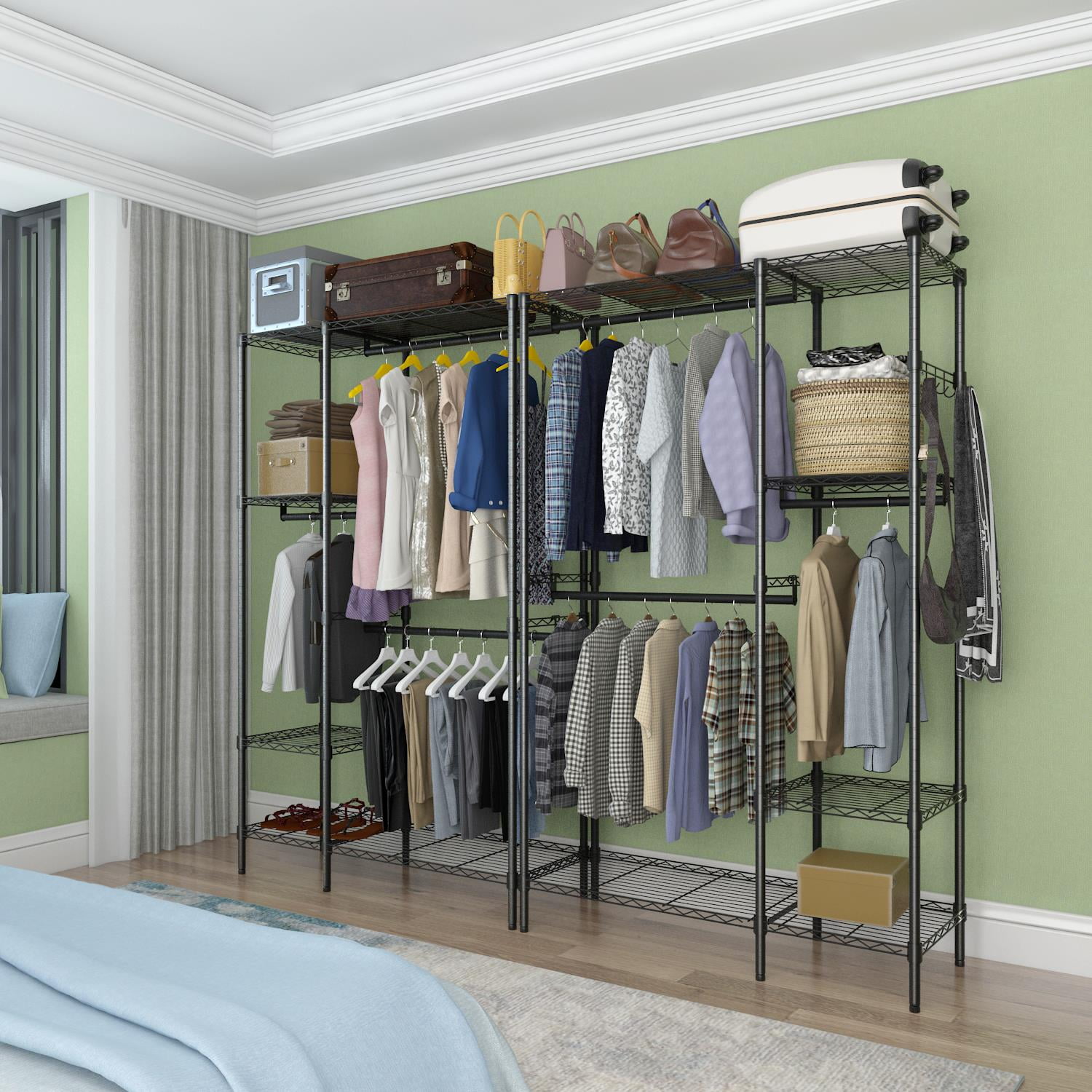 Zimtown Heavy Duty Clothes Rack Freestanding Metal Clothing Organizer ...