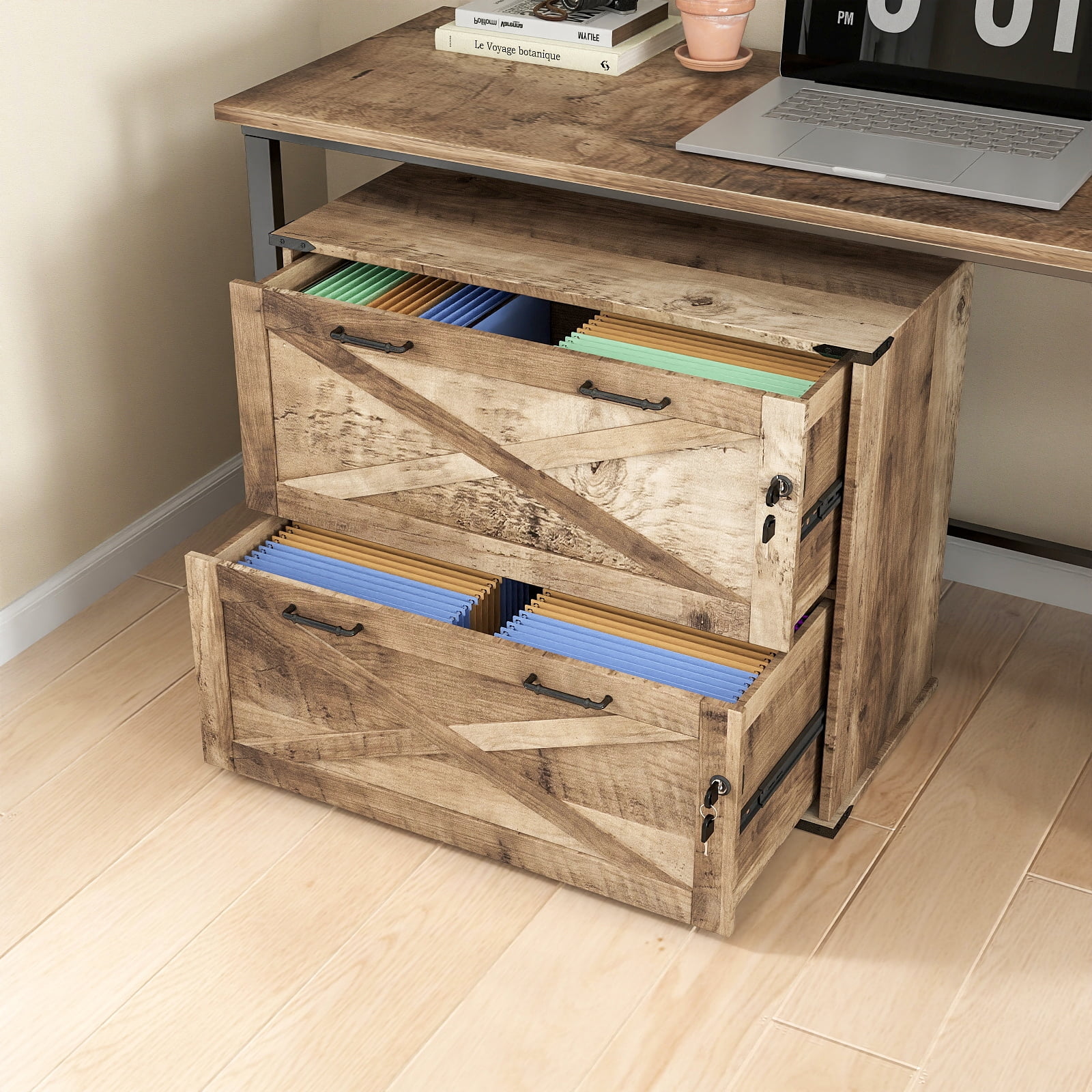 Zimtown Wooden File Cabinet Lockale 2-Drawer, Vertical Business Filing ...