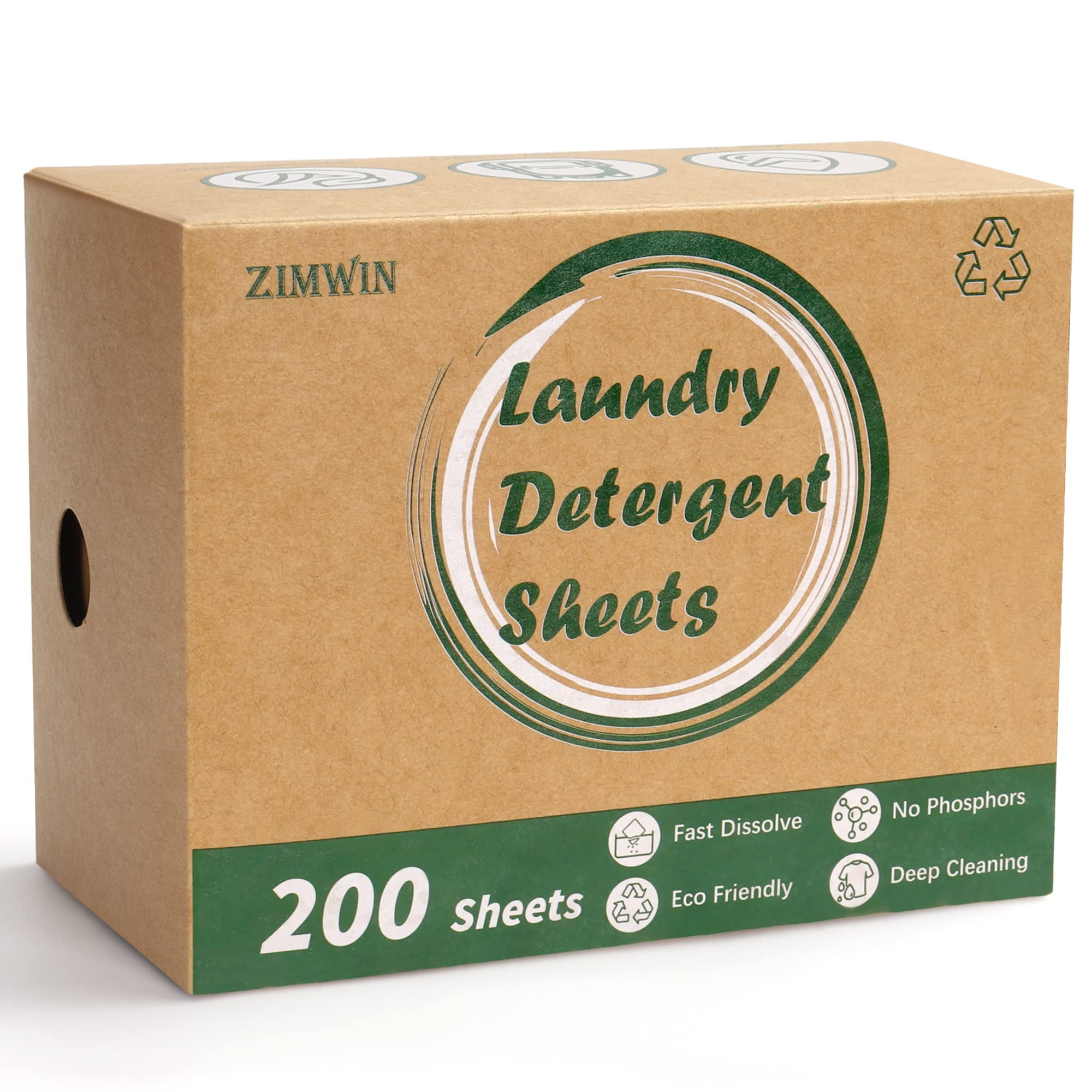 Zimwin Laundry Detergent Sheets, 200 Count, Fragrance Free, Eco ...