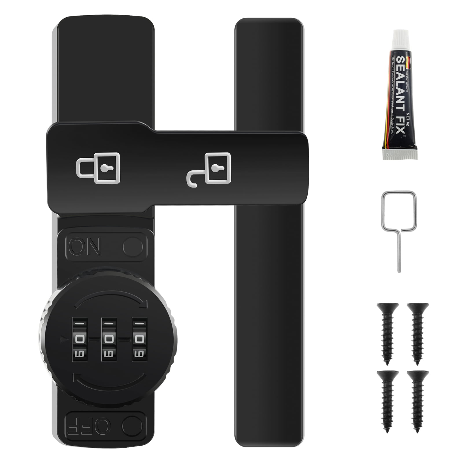 Zinc Alloy Barn Door Lock With Luminous Function No Drilling Barn Door ...