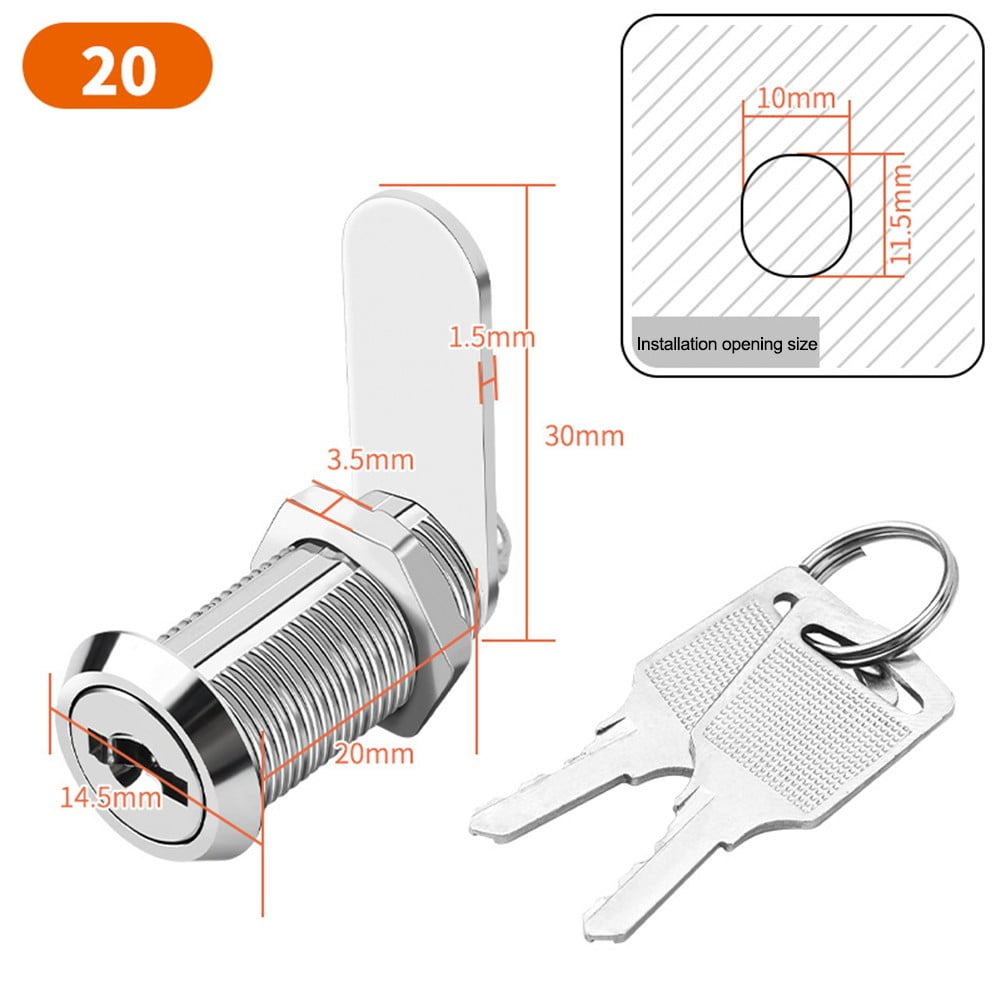 Zinc Alloy Cam Lock for Cabinets Tool Storage with Spare Keys 16mm 20mm ...