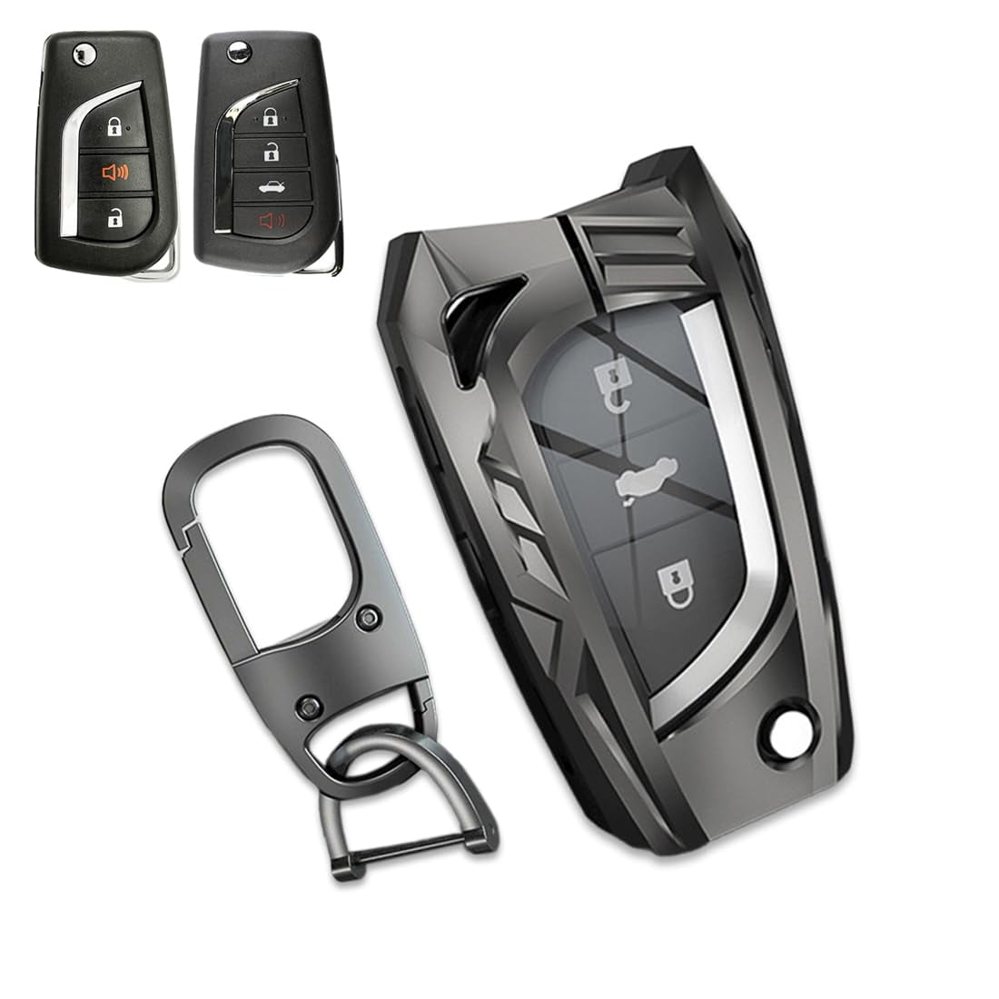 Zinc Alloy Car Key Fob Case Cover Holder Shell Compatible for Toyota ...