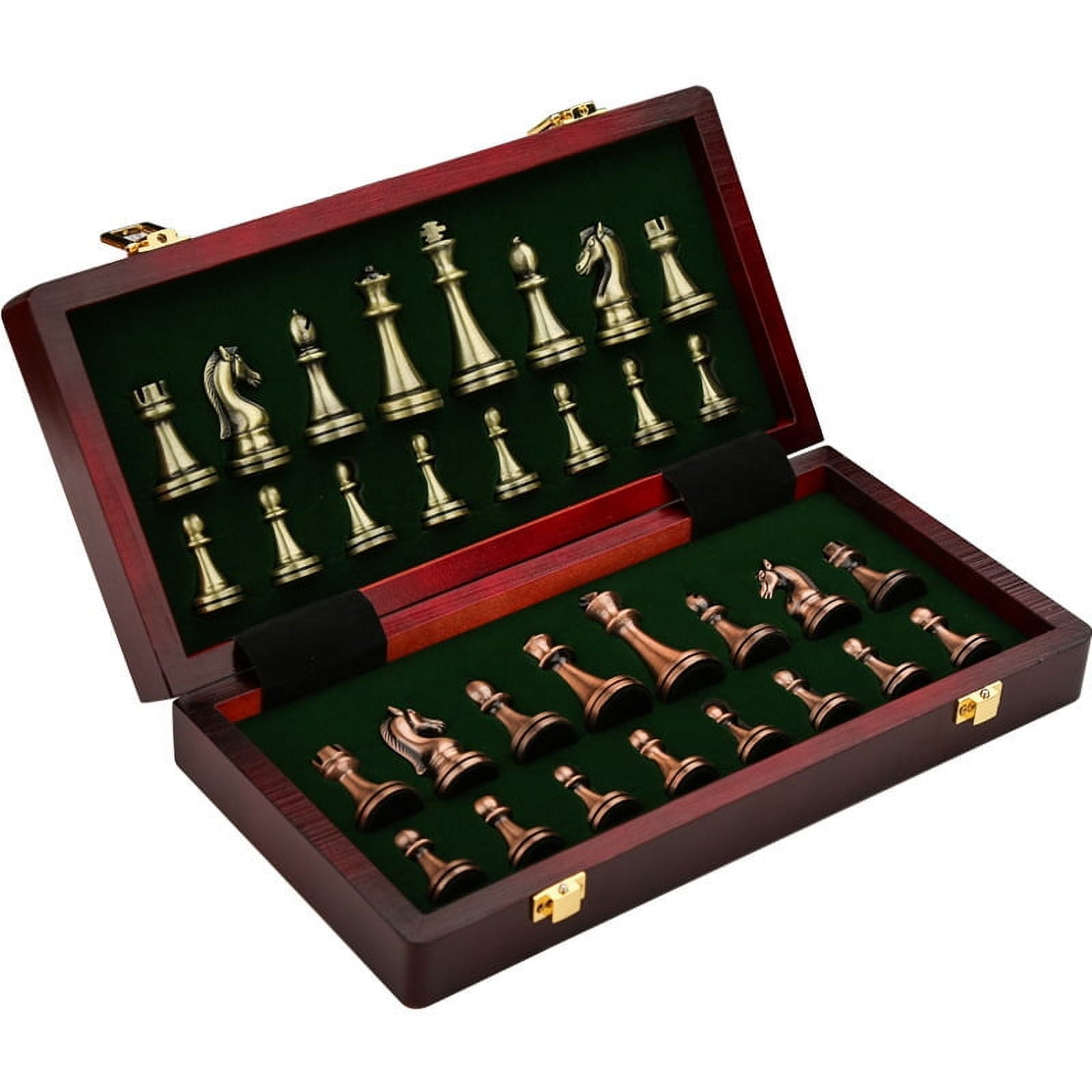 Zinc Alloy Chess Retro Board Set for Adults Chess, Folding Portable ...