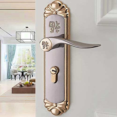 Zinc Alloy Door Handle Lock Set, European Indoor Handle Silent Home ...