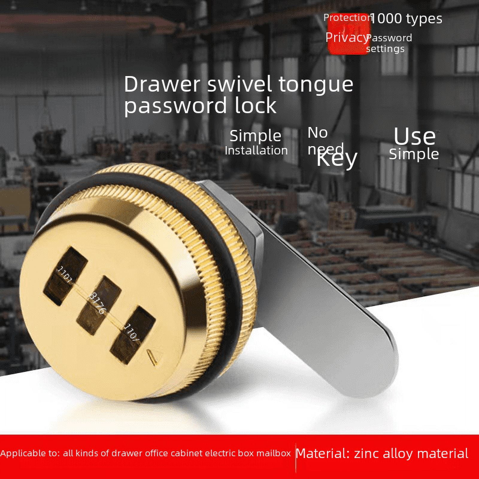 Zinc Alloy Drawer Lock Electric Box Mailbox Lock Combination Security ...