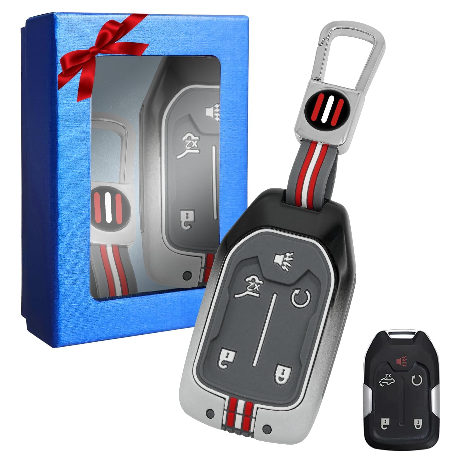 Zinc Alloy Key Fob Case Cover 5-Button Compatible with 2019-2022 Chevy ...