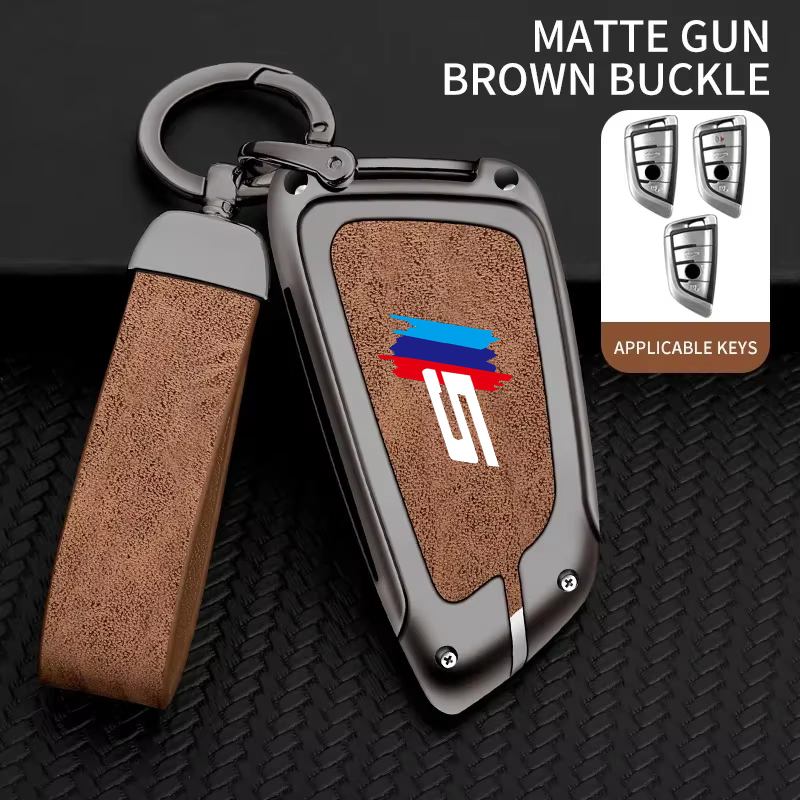 Zinc Alloy Leather Car Remote Control Key Case Cover For BMW X1 X3 X5 ...