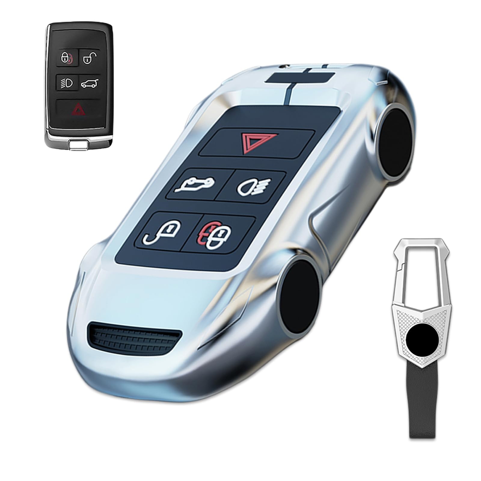 Zinc Alloy Metal Key Fob Case Cover Compatible with Range Rover Evoque ...