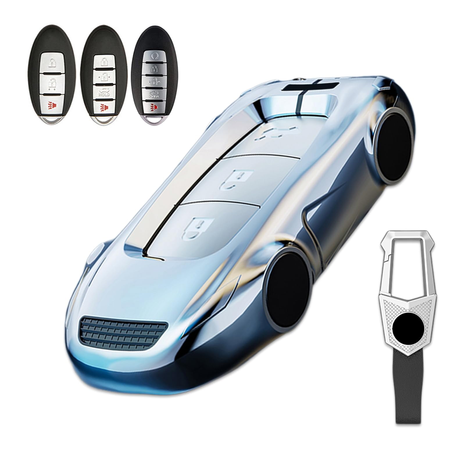 Zinc Alloy Metal Key Fob Case Cover Compatible with Nissan Rogue Altima ...