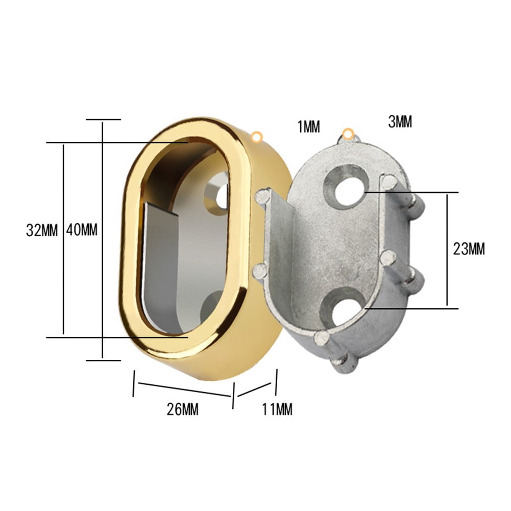 Zinc Alloy Oval Closet Rod End Supports Wardrobe Flange Bracket Holder ...
