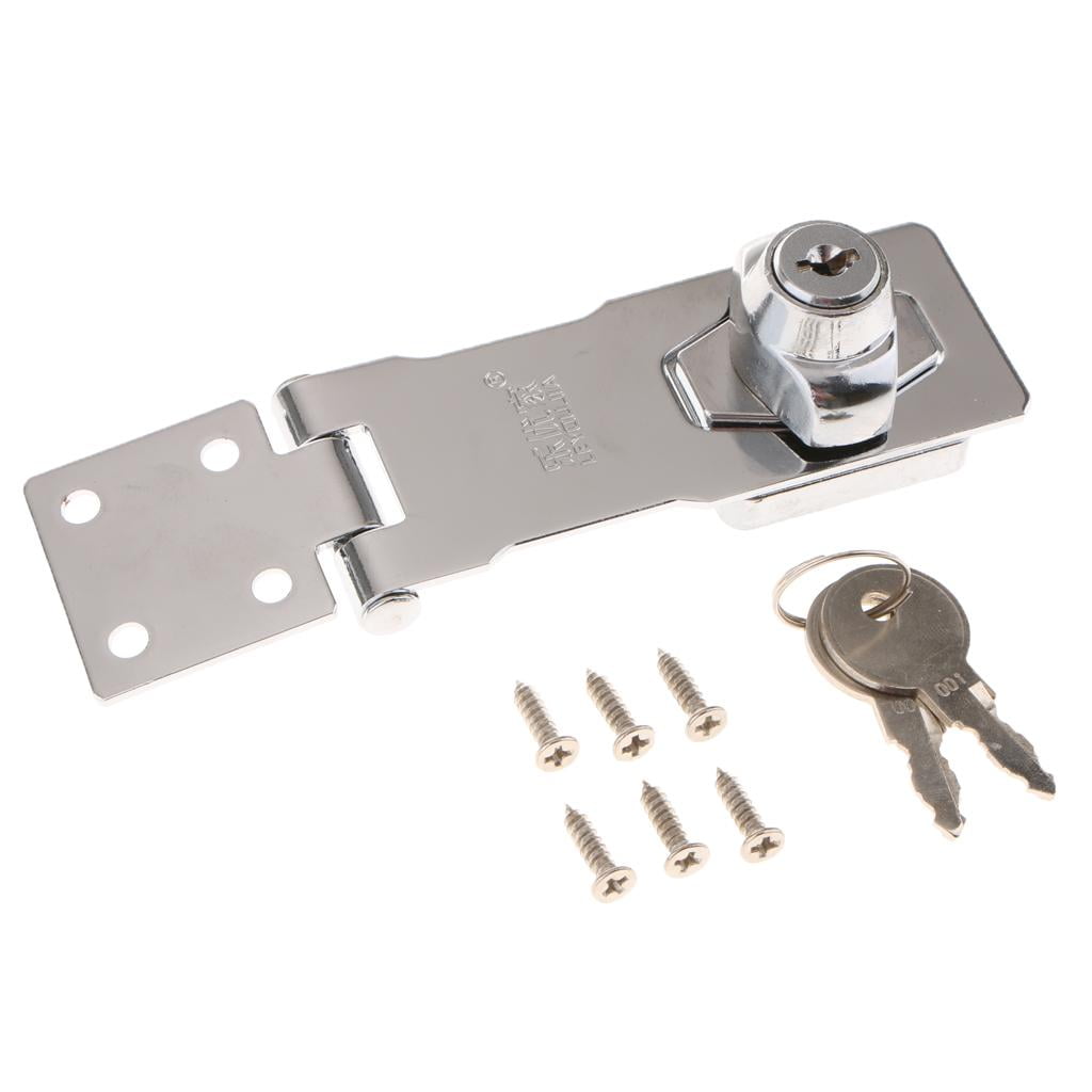 Zinc Alloy Plating Self Locking Hasp Staple 2 Keys Lock Shed Cupboard ...