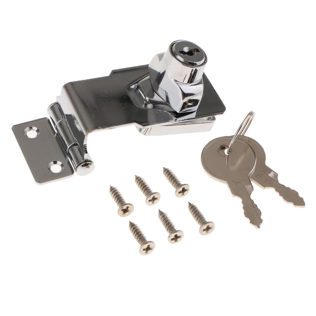 Zinc Alloy Plating Self Locking Hasp Staple 2 Keys Lock Shed Cupboard ...