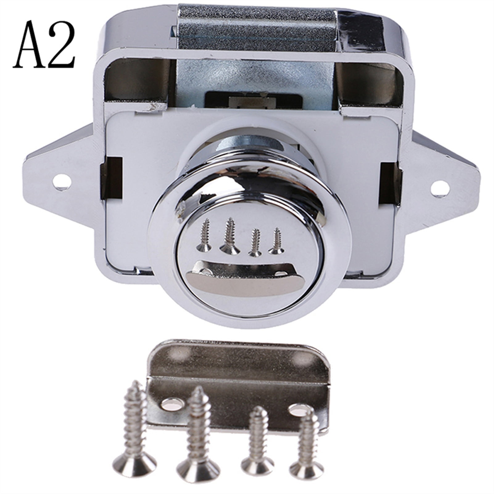 Zinc Alloy Push Lock Button Catch Lock Cupboard Door Knob Motorhome RV ...