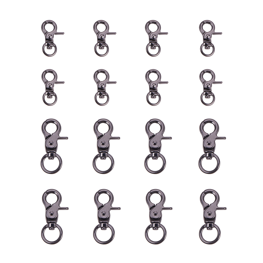 Zinc Alloy Swivel Lobster Claw Clasps Swivel Snap Hook Gunmetal 31x19x6 ...