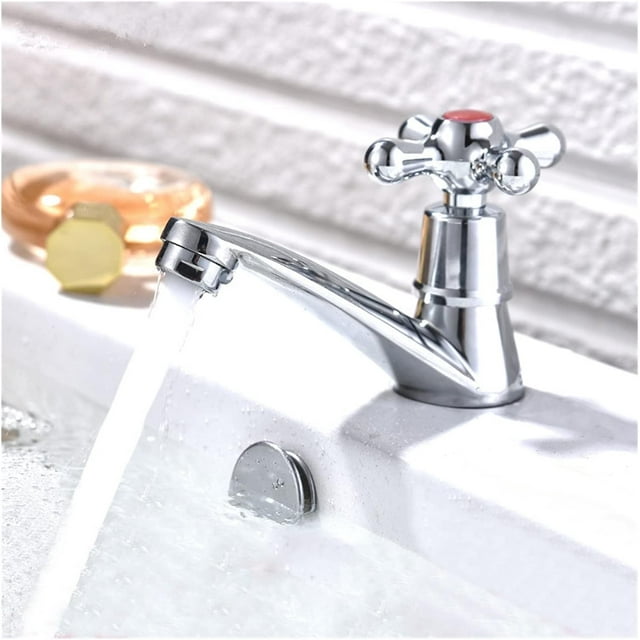 Zinc Alloy wash Basin Bathroom Faucet Quick Opening Single Cold Water ...