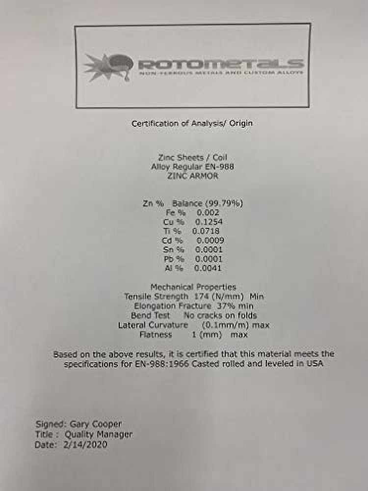 Zinc Armor - 3" Wide Zinc Strip, 1-roll of 50 Feet Made in USA ...