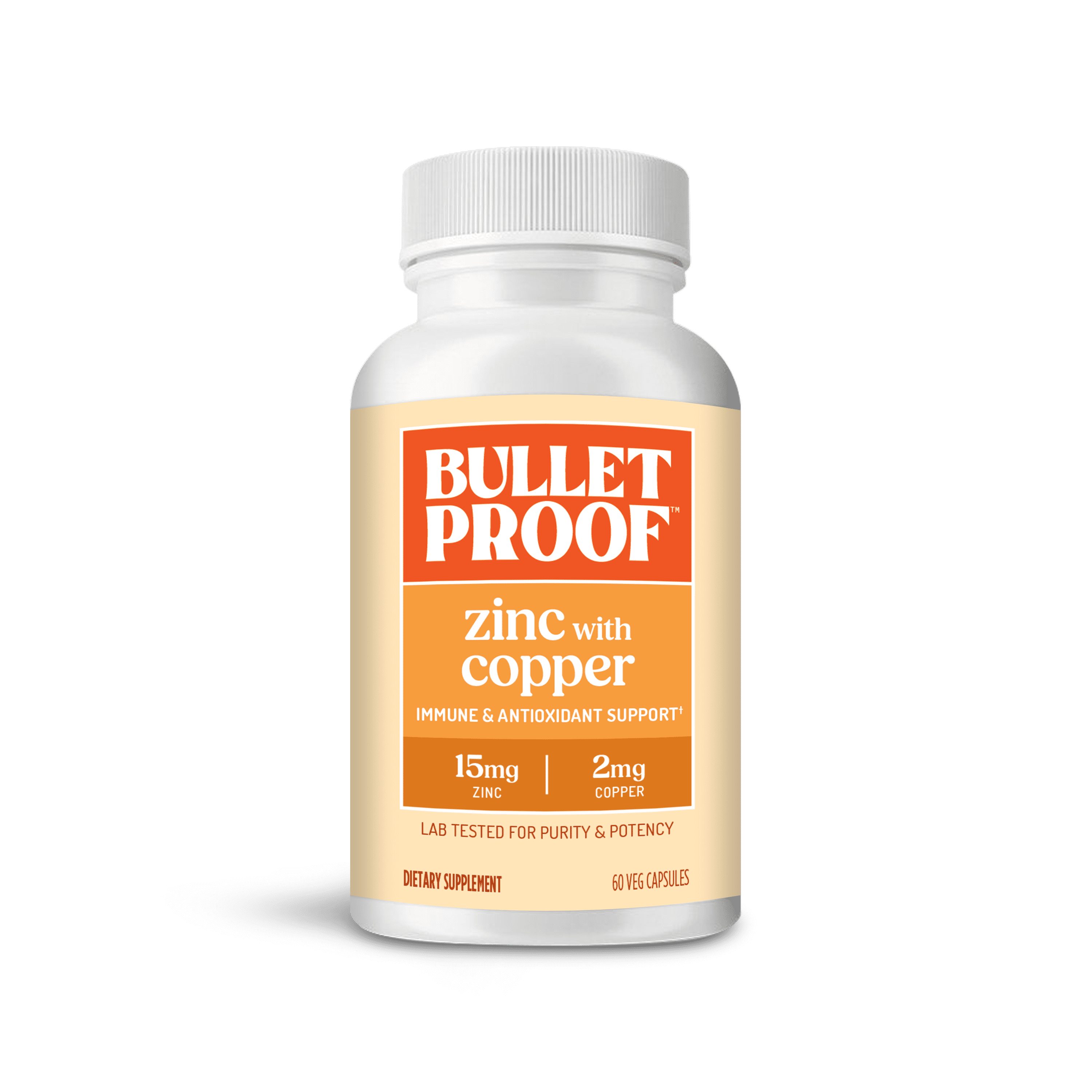 Bulletproof Zinc with Copper 15mg Zinc 2mg Copper 60 Capsules Supports ...