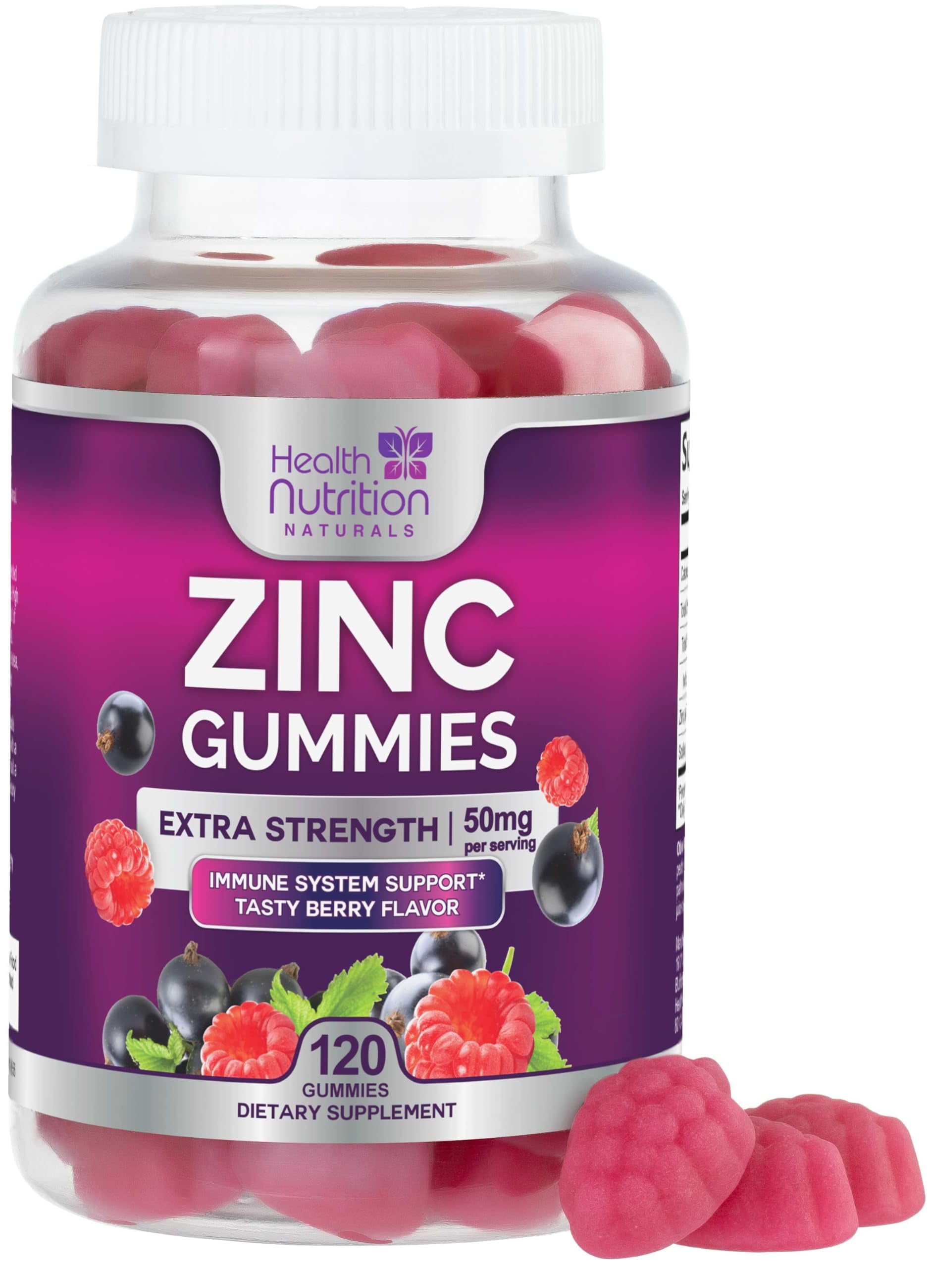 Zinc Immune Support Gummies 50mg, Max Strength Zinc Supplement Gummy ...