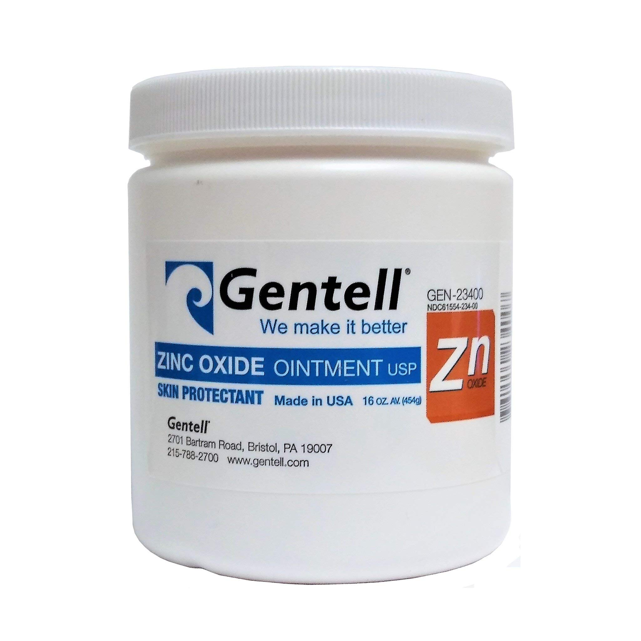 Zinc Oxide Ointment by DHF10 Gentell - 16 Oz. Jar - Ointment, Skin ...