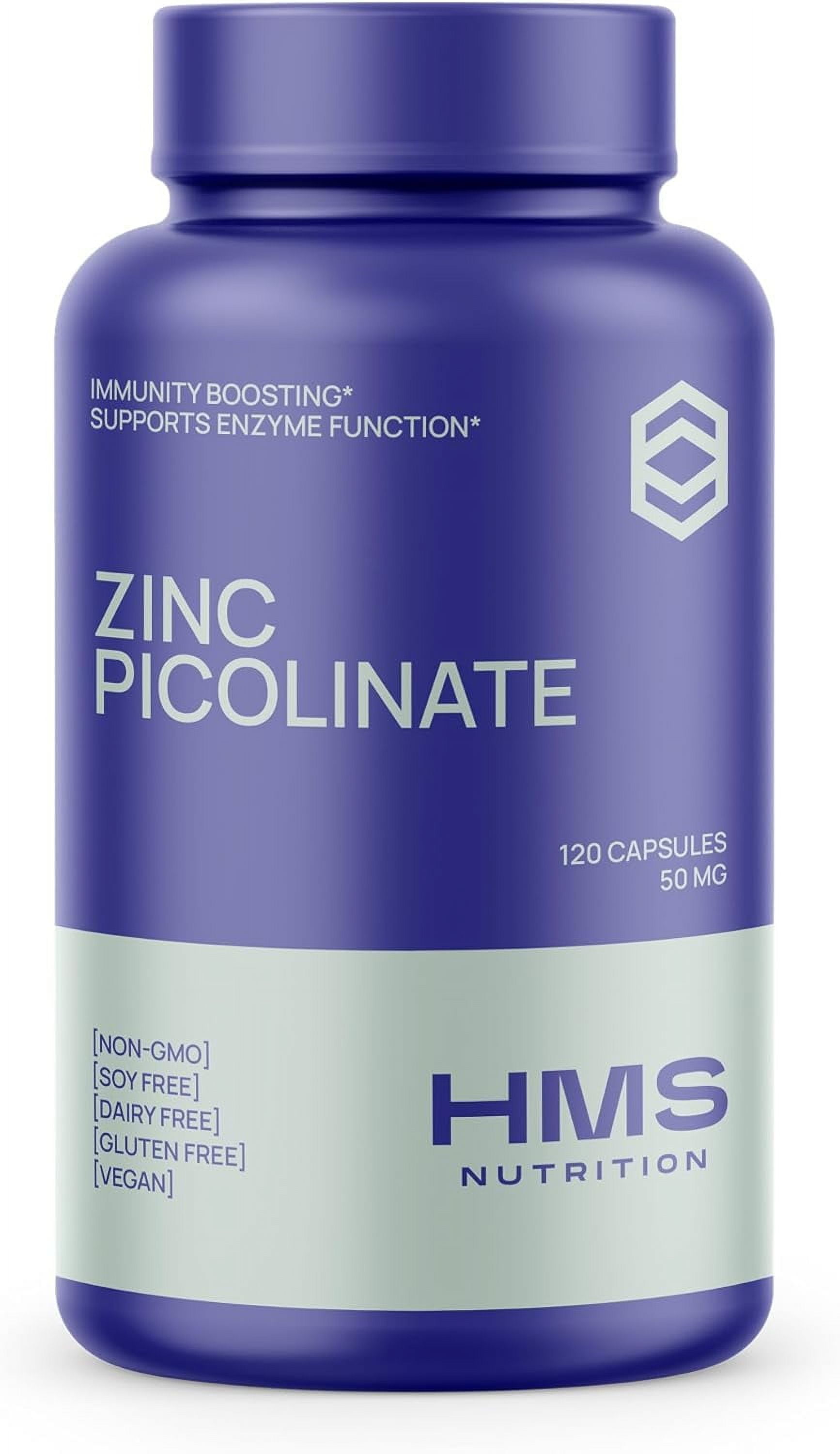 Zinc Picolinate 50mg Vegan Capsules - Highly Absorbable (Chelated ...