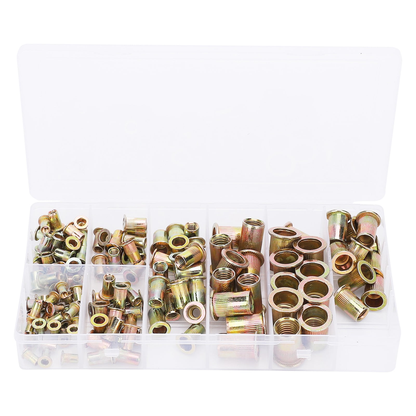 Zinc Plated Carbon Steel Rivet Nuts, 140-Piece Galvanized Insert Nut ...