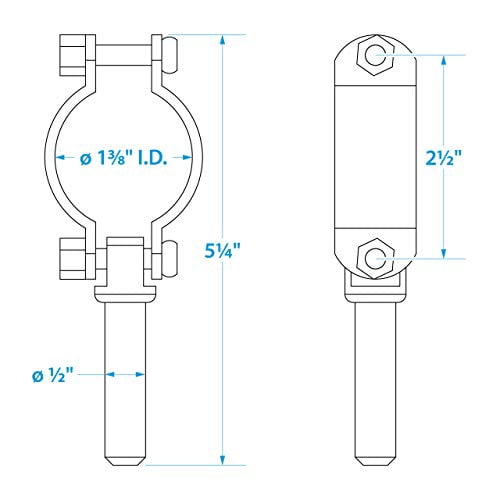 Zinc Plated Steel Clamp On Oar Locks, Set Of 2 - Walmart.com