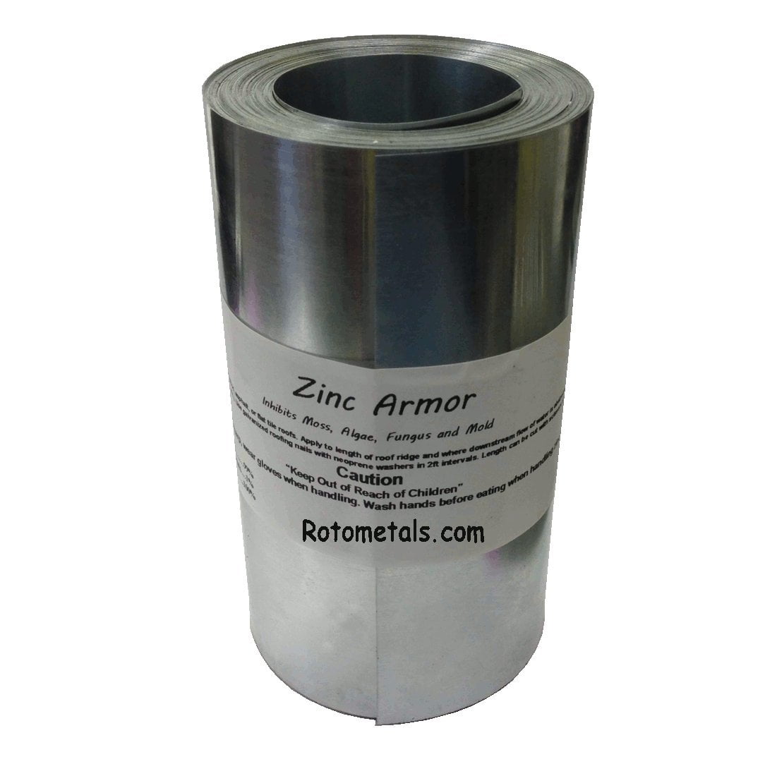 Zinc Roof Armor - 6 inches Wide Zinc Strip, 1-roll of 50 Feet Prevent ...