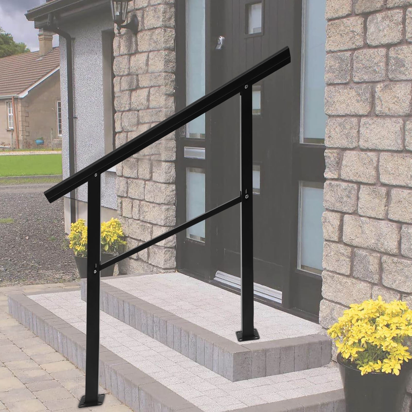 Zinc Steel Handrail Transitional Handrail Stair Railing For 1-2Step ...
