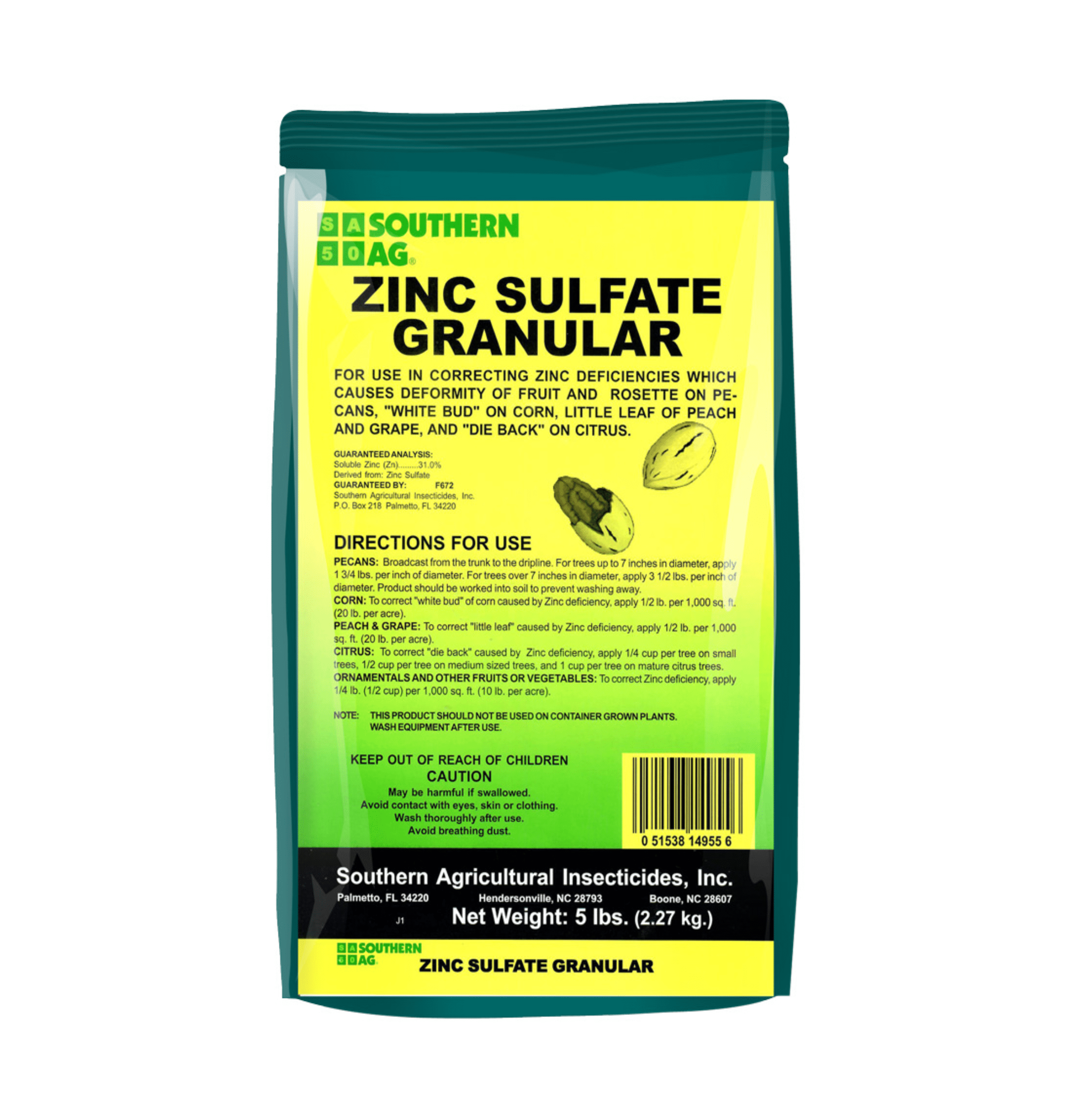 Zinc Sulfate Granular - Corrects Zinc Deficiencies That Causes Fruit ...