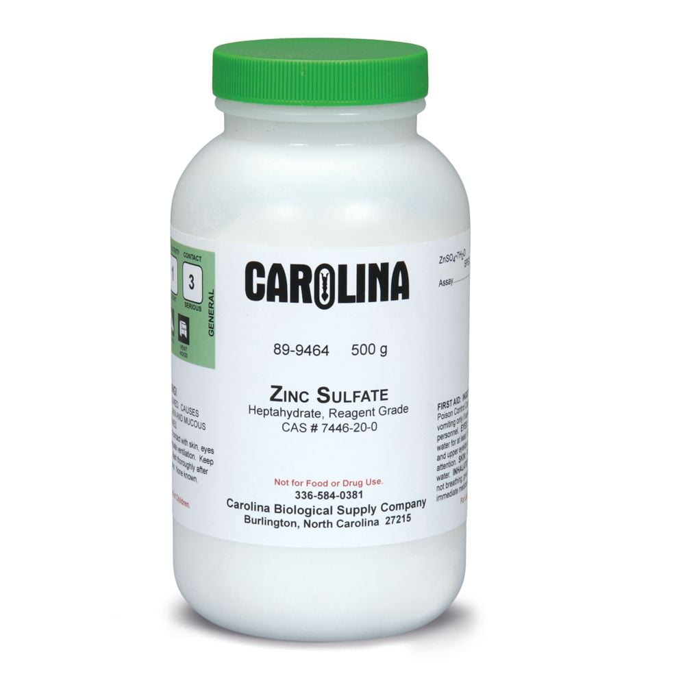 Zinc Sulfate Heptahydrate, Reagent Grade, 500 G - Walmart.com